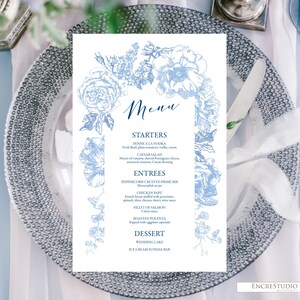 Editable Welcome Sign, Menu and Place Cards Templates - Light Blue ...