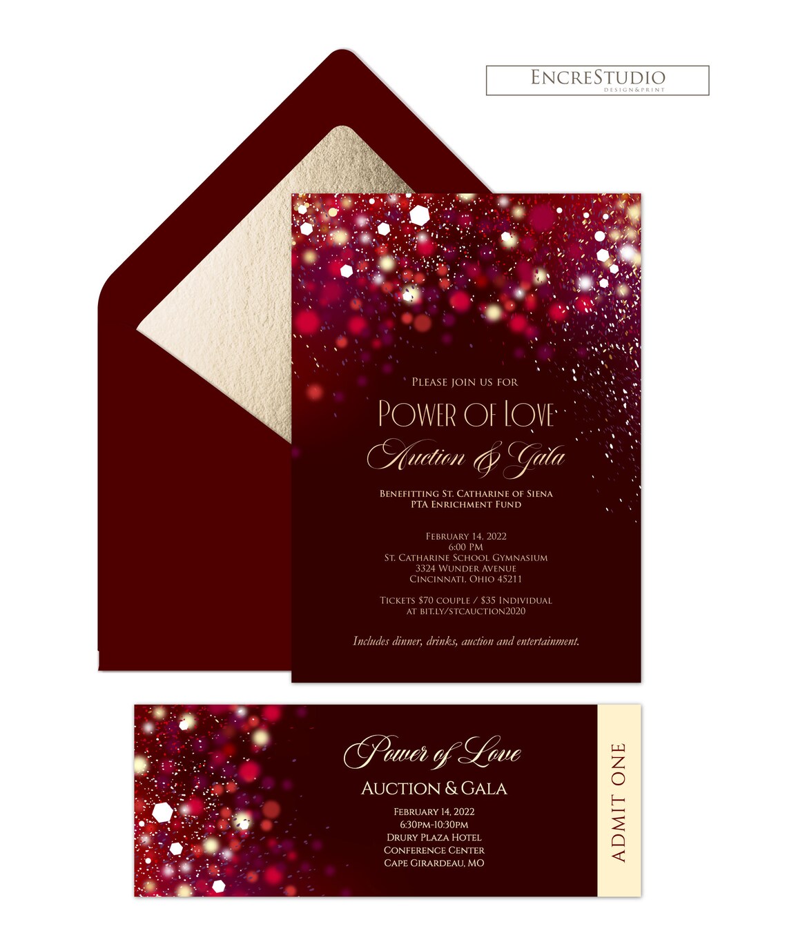Editable Auction and Gala Invitation Template Power of Love - Etsy