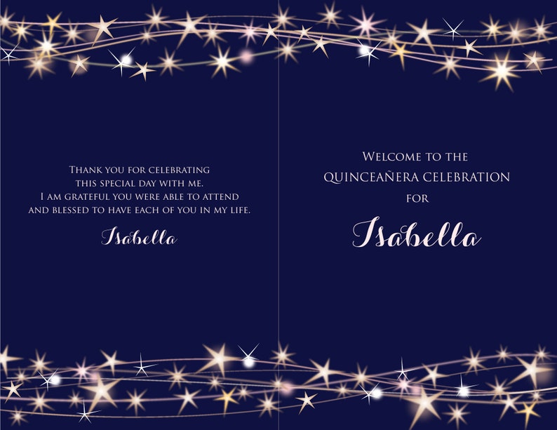 Editable Quinceanera Program Template Sweet Sixteen Birthday - Etsy