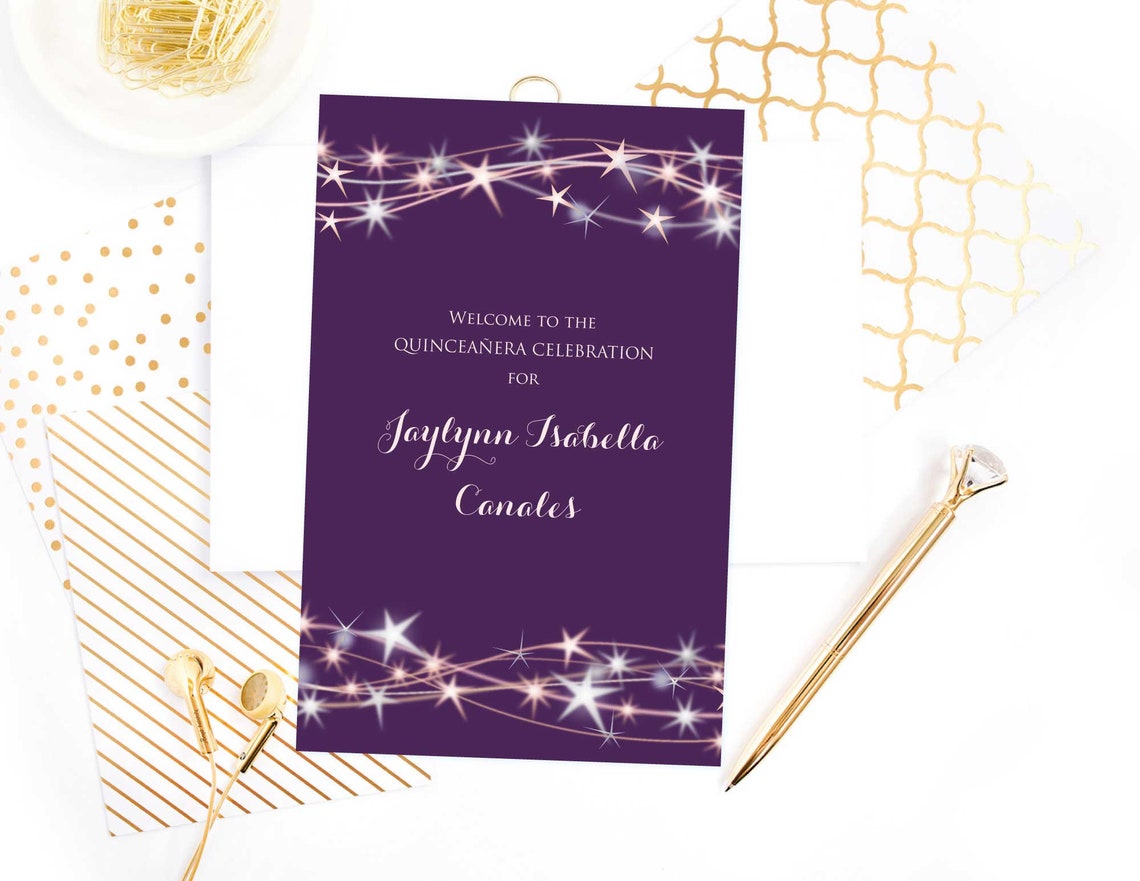 Editable Quinceanera Program Template Sweet Sixteen Birthday - Etsy