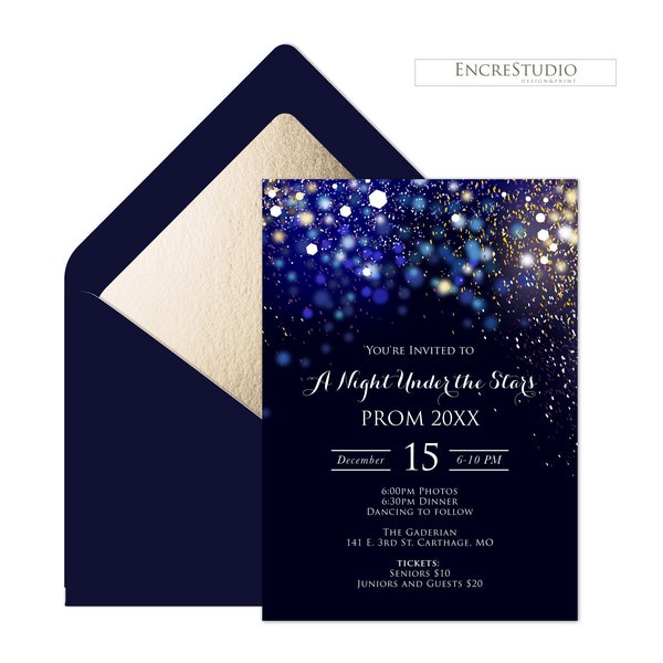 Starry Night Invitation - Etsy