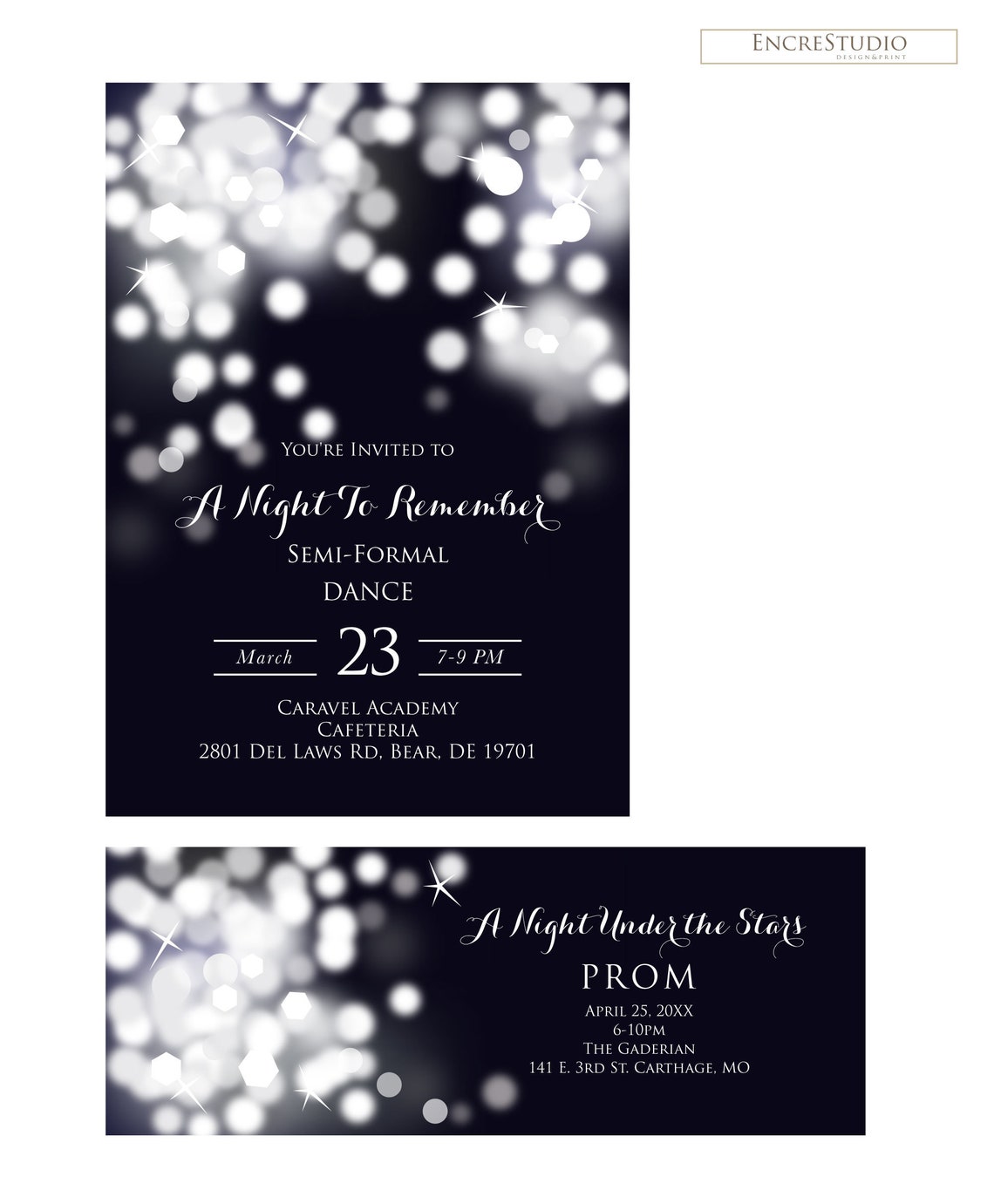 Editable Senior Prom Invitation and Ticket Black Silver and - Etsy