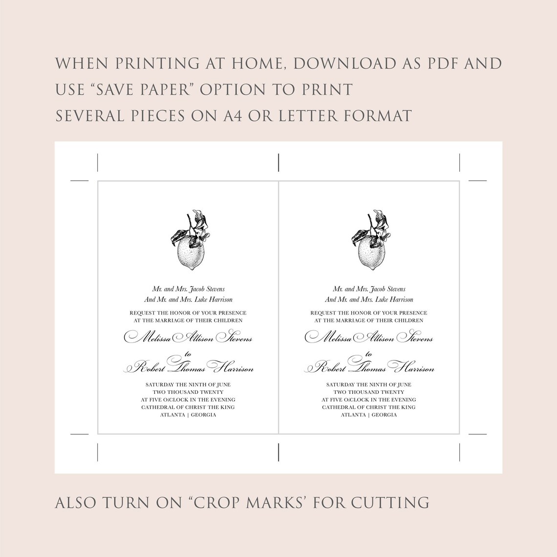 Editable Photobooth Template With Monogram Wedding Logo - Etsy