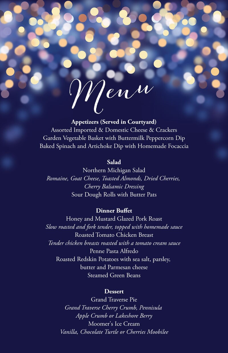Editable Dinner Menu Template Gold and Blue Bokeh Dinner - Etsy
