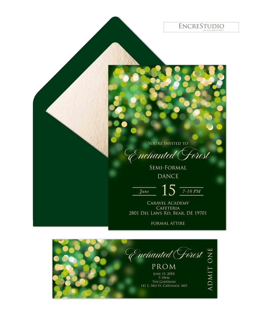 Editable Enchanted Forest Prom Invitation, Ticket and Poster Templates ...