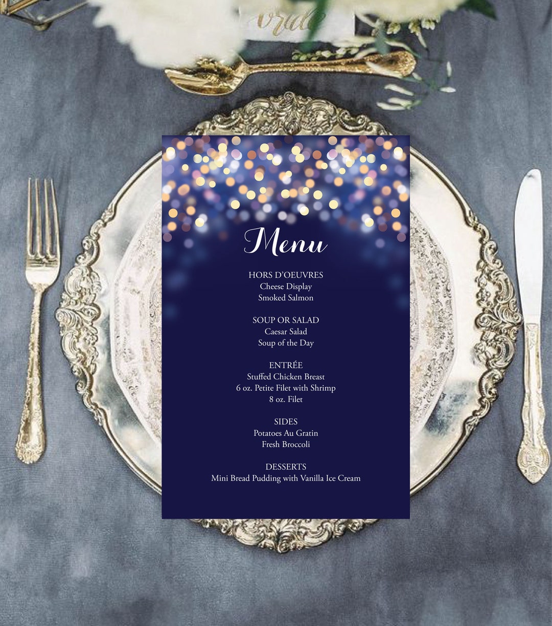 Editable Under the Stars Menu Instant Download Template - Etsy