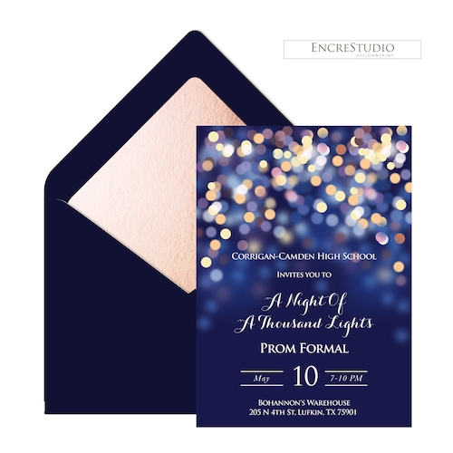 EDITABLE Prom Dance Invitation. Starry Night Gold Glitter an - Etsy