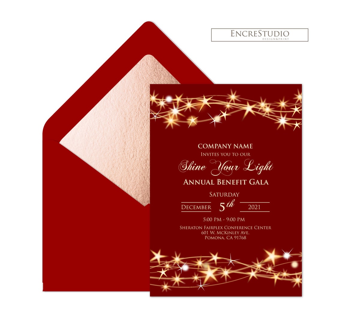 Annual Benefit Gala Invitation, Holiday Party, Company Awards Dinner ...