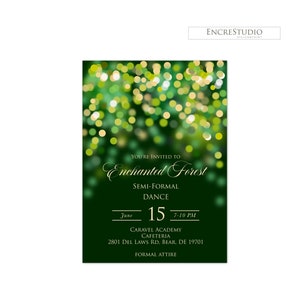 Editable Enchanted Forest Prom Invitation, Ticket and Poster Templates ...