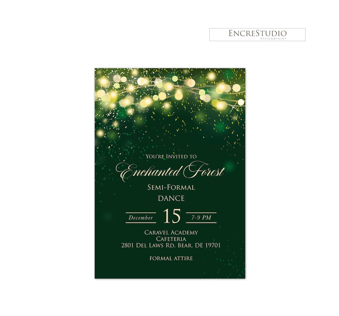 Editable Enchanted Forest Prom Invitation and Ticket A Night - Etsy