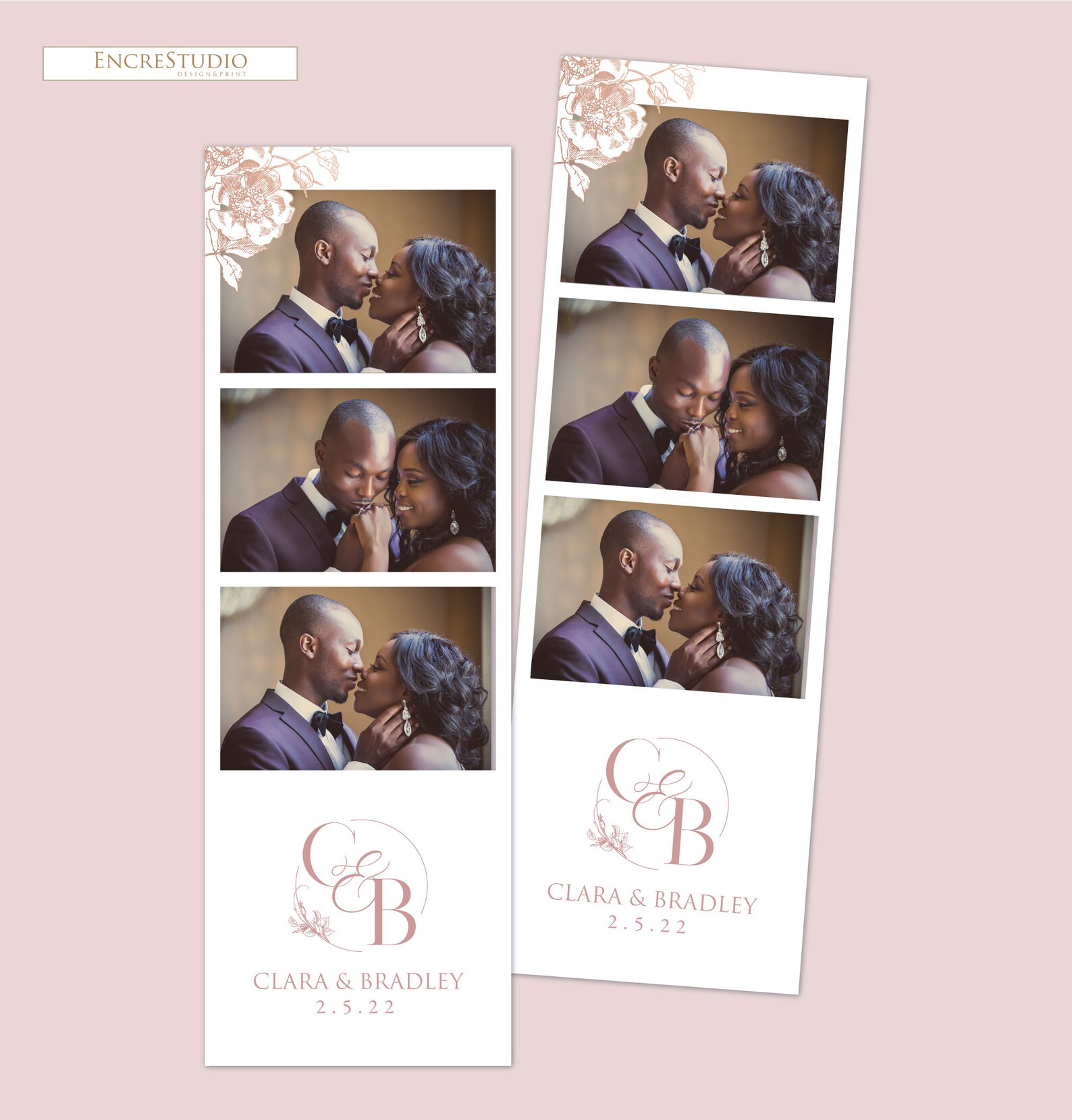 Editable Photobooth Template With Monogram Wedding Logo | Etsy