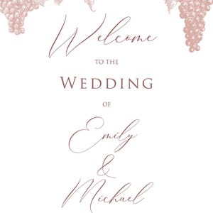 Editable Seating Chart and Welcome Sign, Wedding Table Plan Templates ...