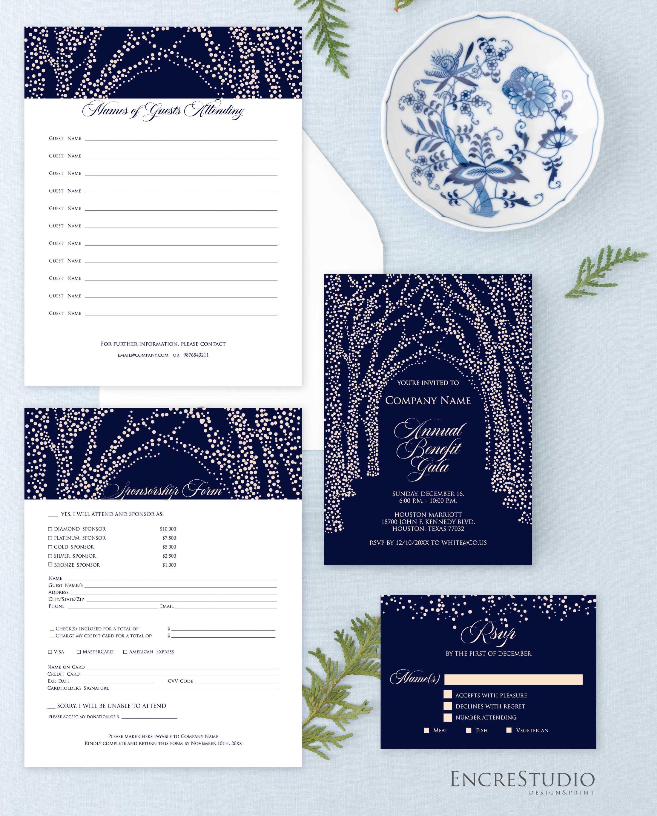 Annual Benefit Gala Invitation Template, Editable Annual Holiday Party ...