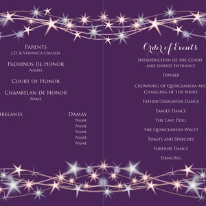 Editable Quinceanera Program Template Sweet Sixteen Birthday - Etsy
