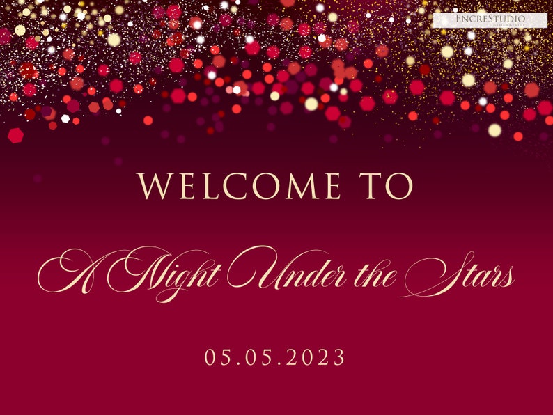 Welcome Sign Editable Templates A Night Under the Stars - Etsy