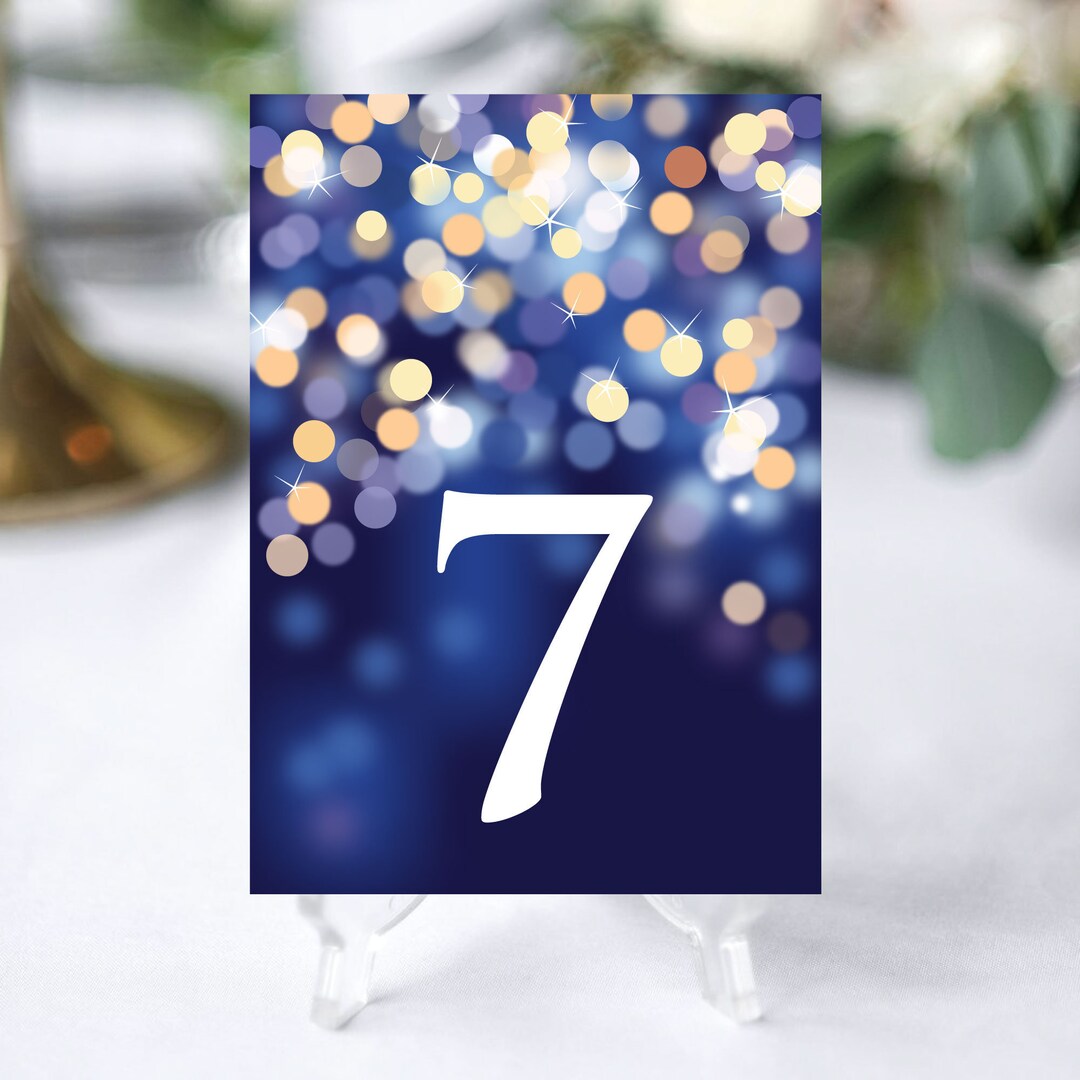 Editable Under the Stars Table Number Instant Download Template in Navy ...