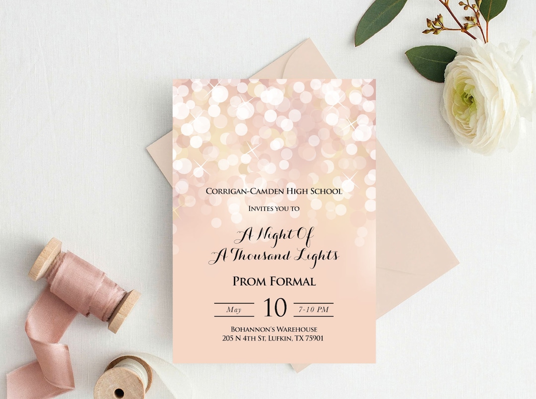 Editable Prom Invitation Template, High School Formal Invitation and ...