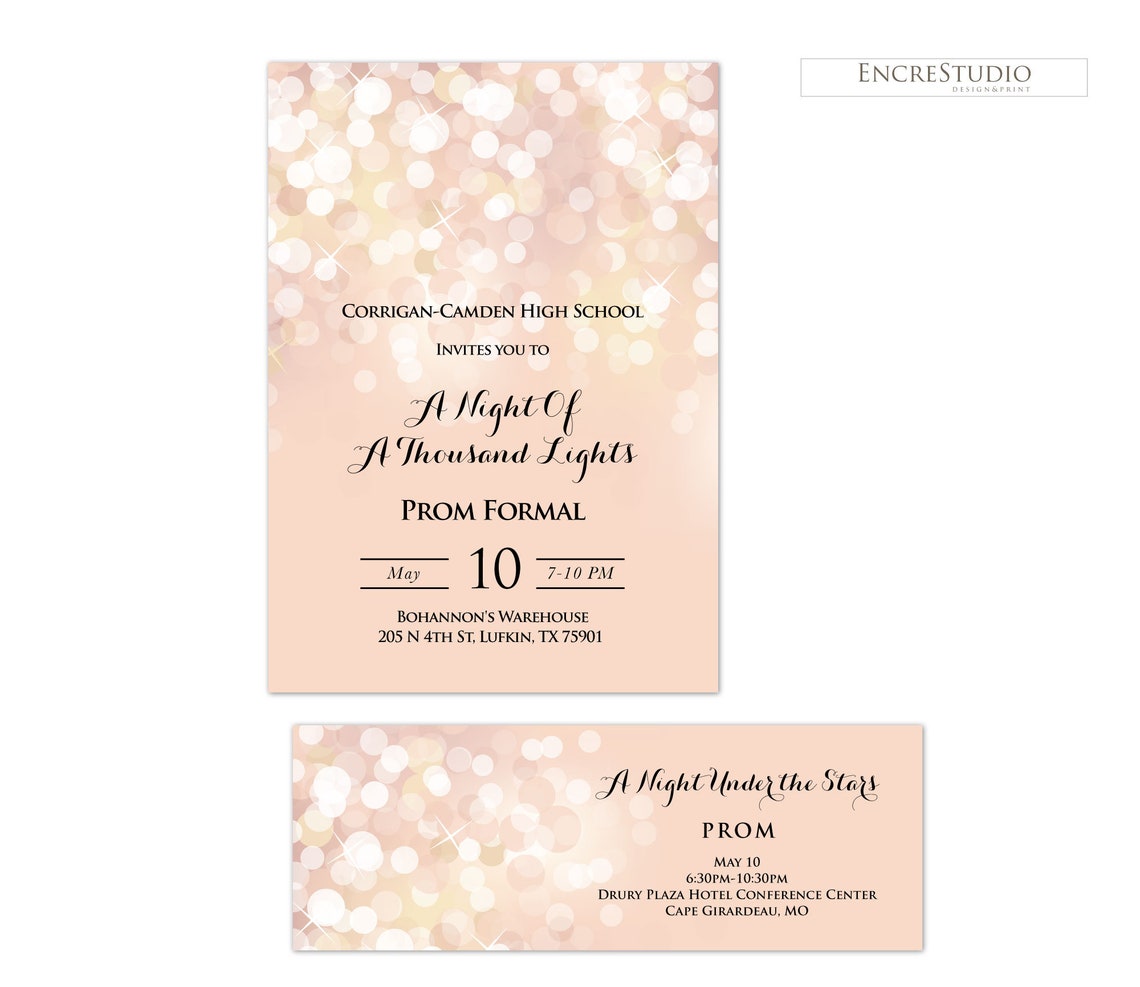 Editable Prom Invitation Template High School Formal | Etsy