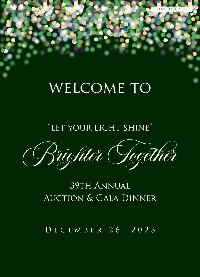 Welcome Sign Editable Templates Green Bokeh Lights Poster - Etsy