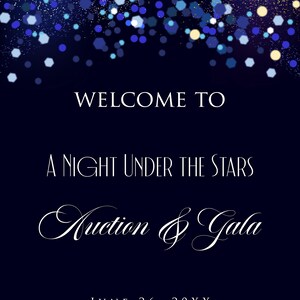 Editable Gala Welcome Sign Template: Under the Stars (digital Download ...