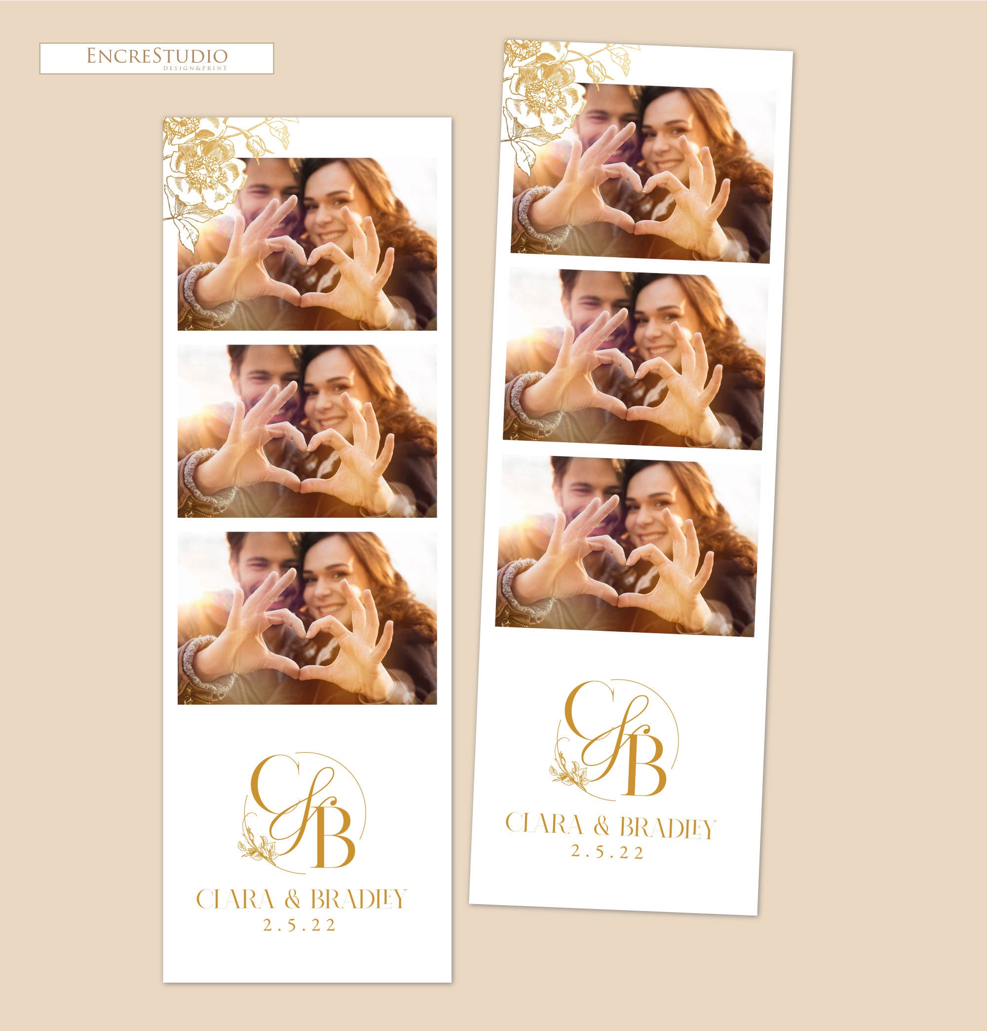 Editable Photobooth Template With Monogram Wedding Logo - Etsy