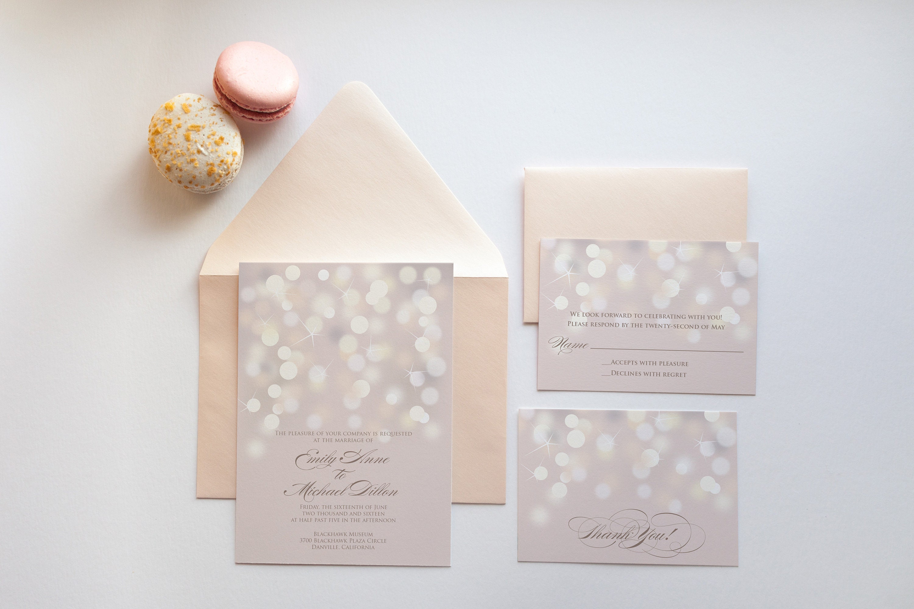 Ivory Wedding Invitation Set Editable Template Ecru Bokeh | Etsy
