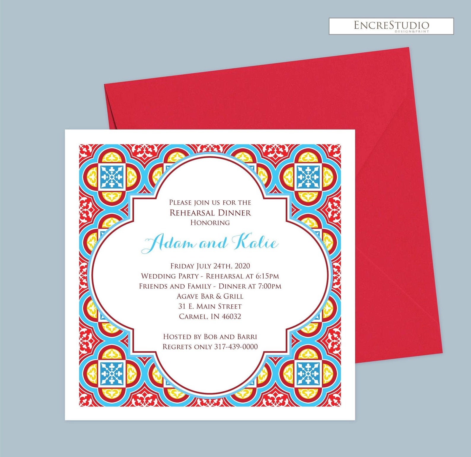 Editable Rehearsal Dinner Invitation Spanish or Mexican Tiles - Etsy