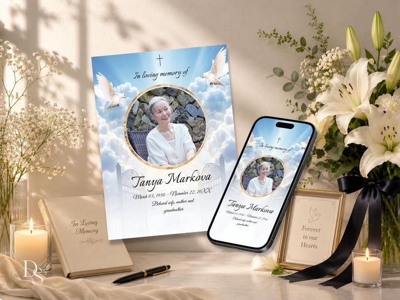 Funeral Invite Template Memorial Invitation Celebration of Life ...