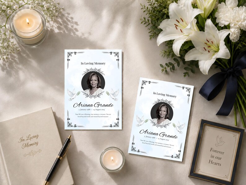 Funeral Invitation Memorial Invitation Funeral Invite Template ...