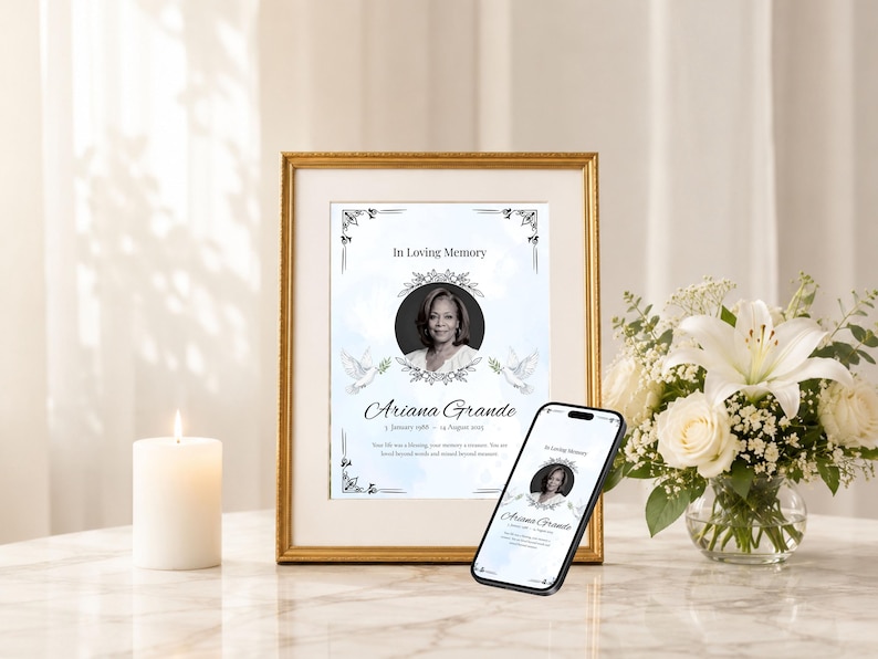 Funeral Invitation Memorial Invitation Funeral Invite Template ...