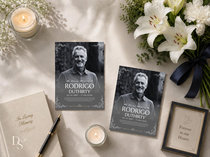 Funeral Invitation Template Memorial Invitation Editable Funeral Invite ...