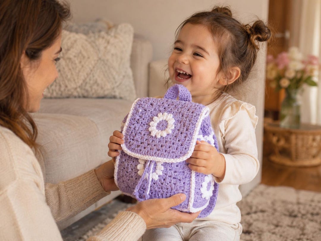 Girls Crochet Backpack Pattern, Daisy Granny Square Bag (PDF Download ...