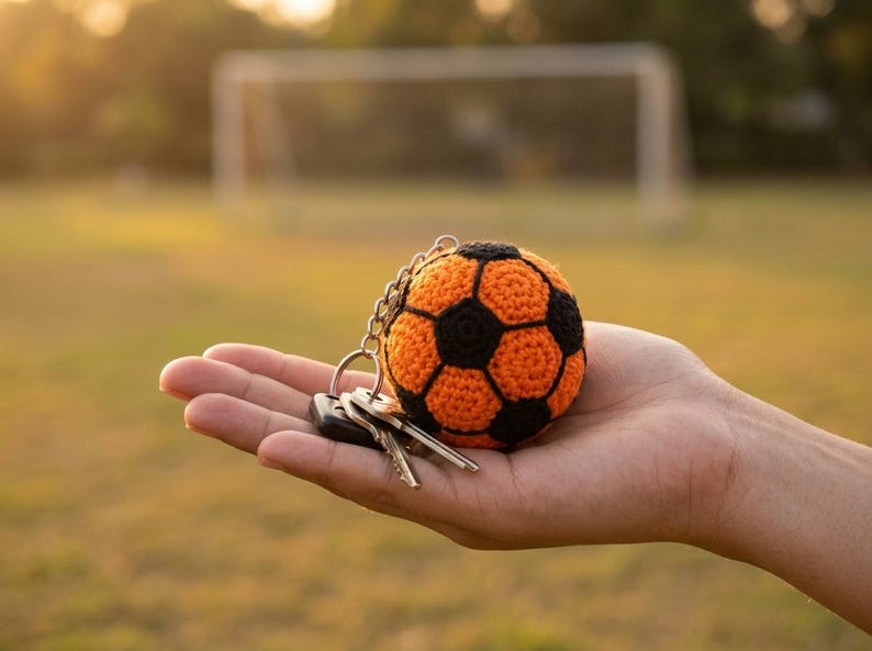 Crochet Football Keychain Pattern, Soccer Ball Style, 5-6 Cm Mini Charm ...