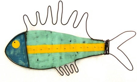 Metal Tropical Fish Sculpture Trio Recycled Metal Upcycled, Repurposed ...