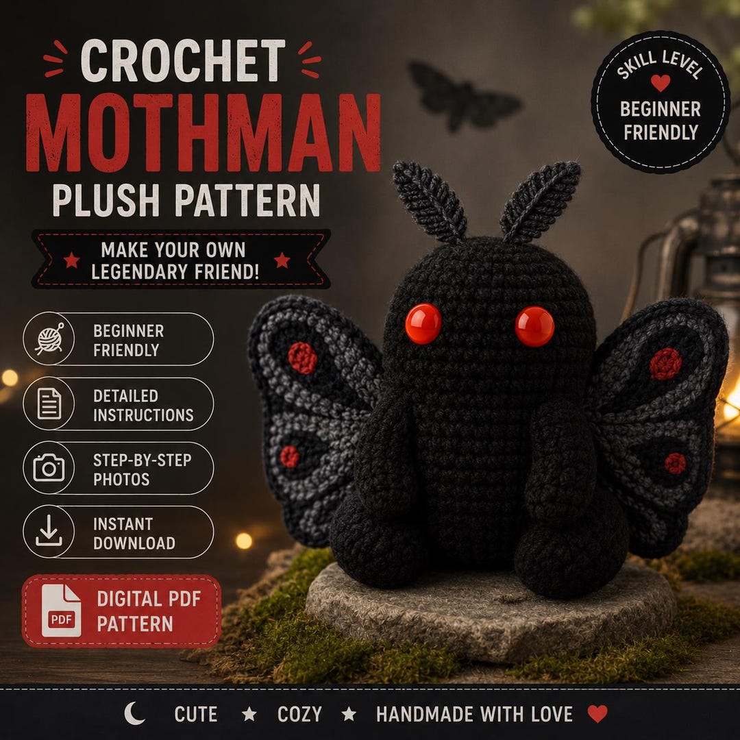 Crochet Othman Plush Pattern PDF, Cryptid Amigurumi Crochet Tutorial ...