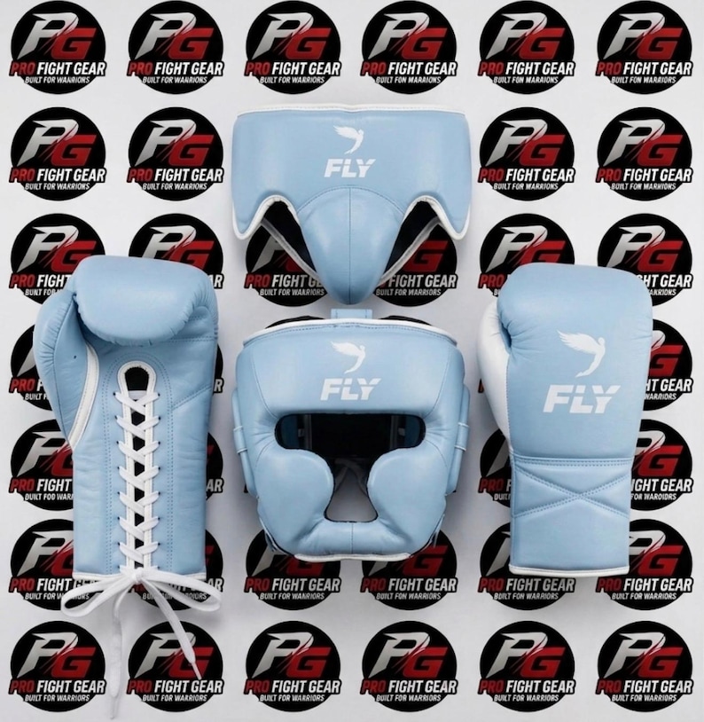 Fly Baby Blue Boxing Gloves and Set, Groin Guard , Headguard - Etsy
