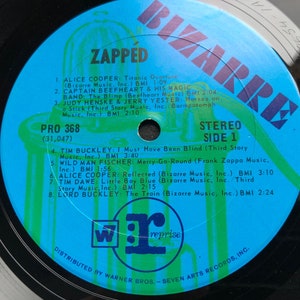 Zapped • Bizarre Records PRO 368 • Vintage Psych Records • Alice Cooper ...