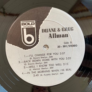 Duane and Greg Allman, Duane & Greg Allman 33-301 1970's Original ...