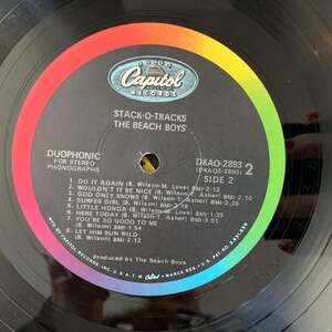 The Beach Boys Stack-o-tracks Capitol Records DKAO-2893, Original 1968 Surf Pop Rock Records ...