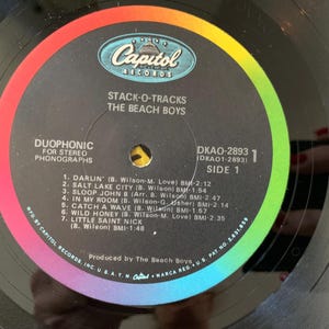 The Beach Boys Stack-o-tracks Capitol Records DKAO-2893, Original 1968 Surf Pop Rock Records ...