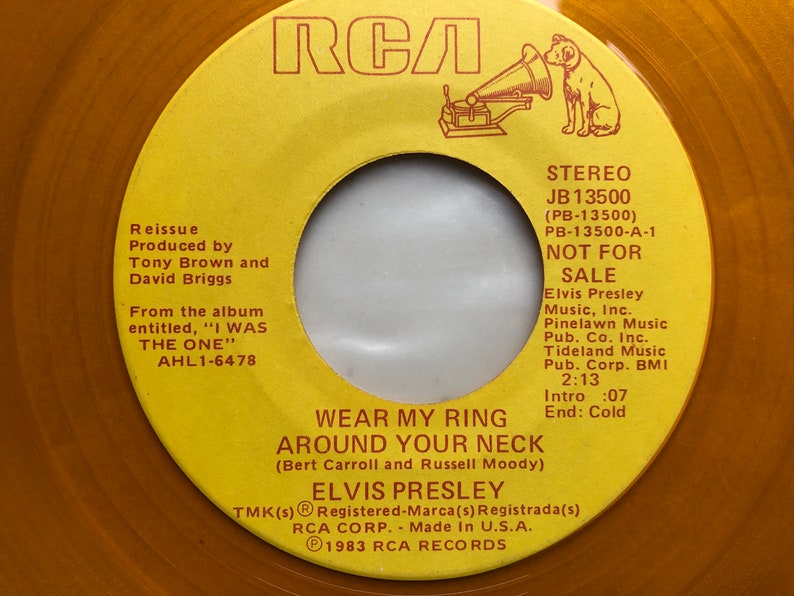 Elvis Presley Wear My Ring Around Your Neck I Was the One PROMO 7 Inch ...