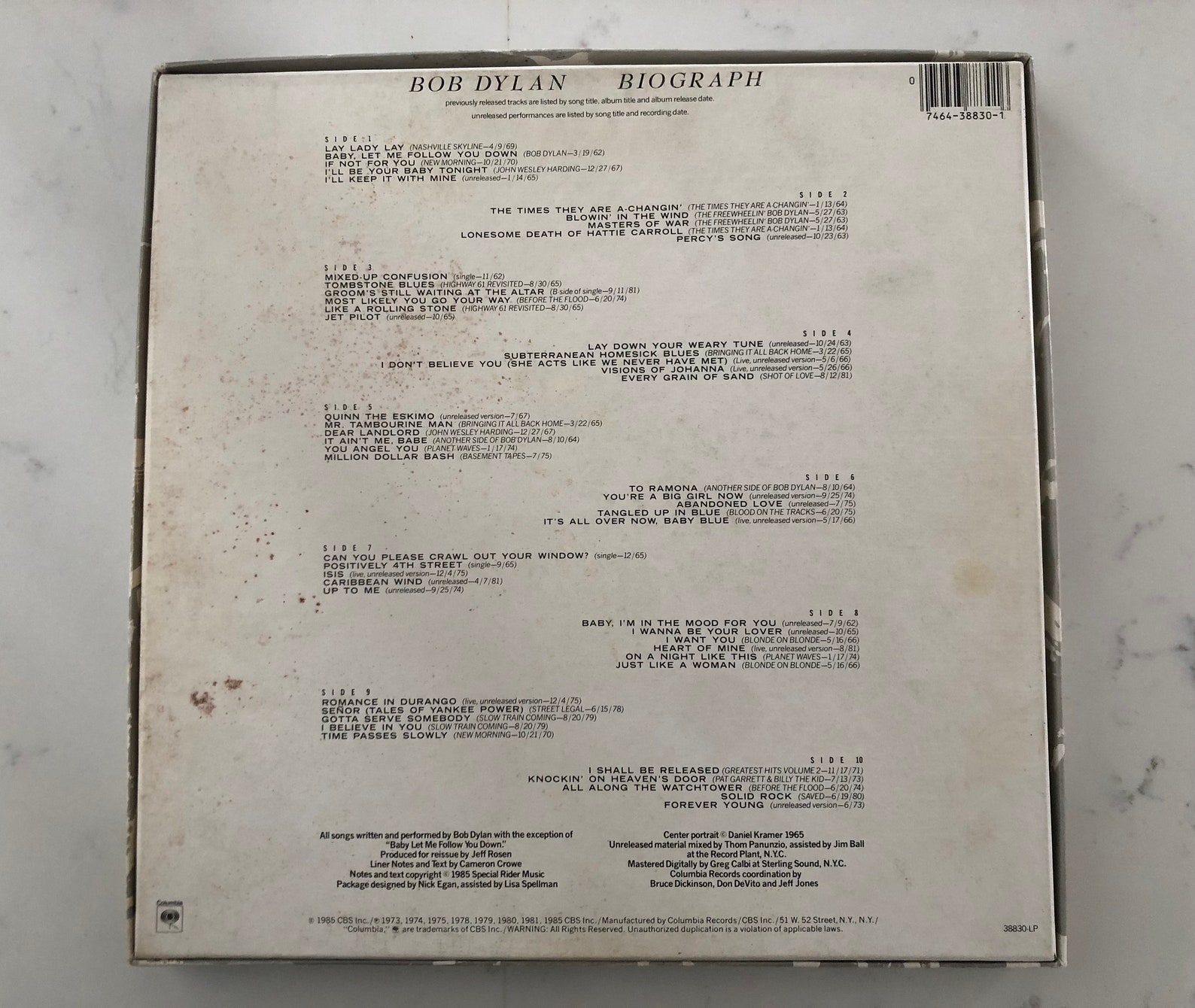 Bob Dylan Biograph 5 LP Compilation Box Set With 35 Page Booklet 1985 ...