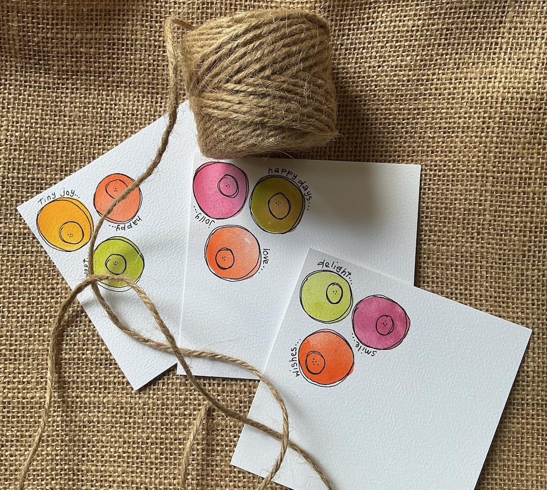 Citrus Crush Note Cards Set | Whimsical Botanical Floral Watercolour ...