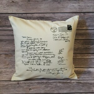 Love Letter Pillow, Memory Pillow, Handwriting Pillow, Personalized ...