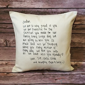 Love Letter Pillow, Memory Pillow, Handwriting Pillow, Personalized ...