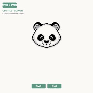 Panda SVG PNG Clipart, Cricut Silhouette Cut File (digital Download) - Etsy