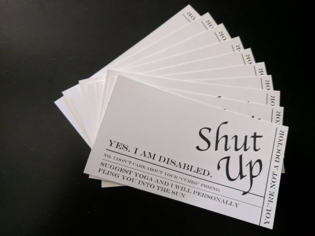 Shut up I'm Disabled Cards - Etsy