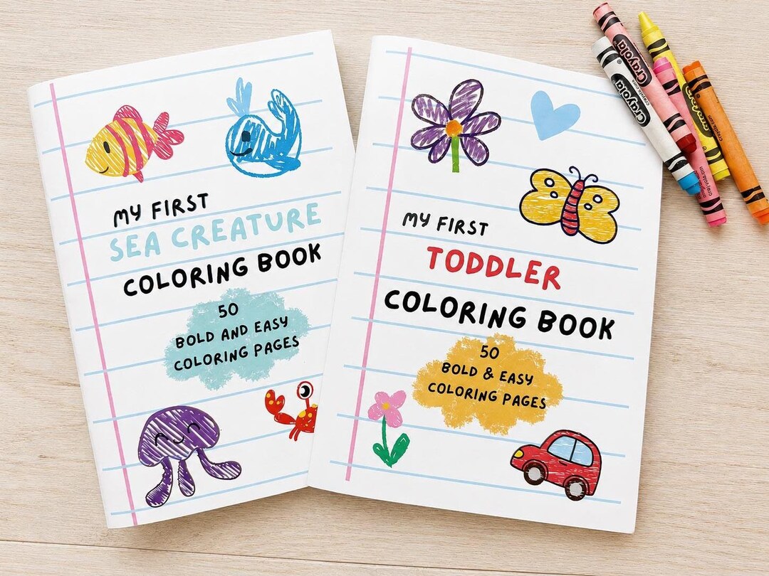 Coloring Book Bundle: Two Travel Size Toddler Coloring Books | Ages 2-4 ...