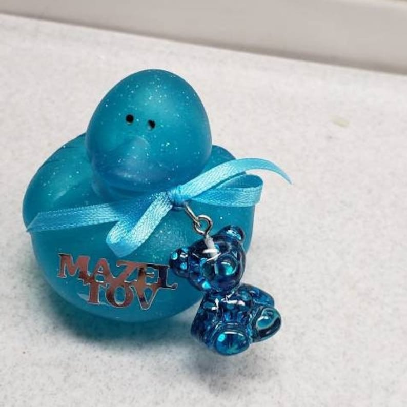 Mazel Tov Blue Rubber Duck With Teddy Bear for a New Baby Gift - Etsy