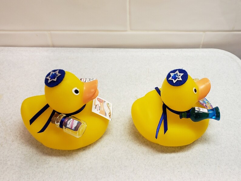 Passover Yellow Rubber Duckie Ducks Embellished With Manischewitz Wine ...